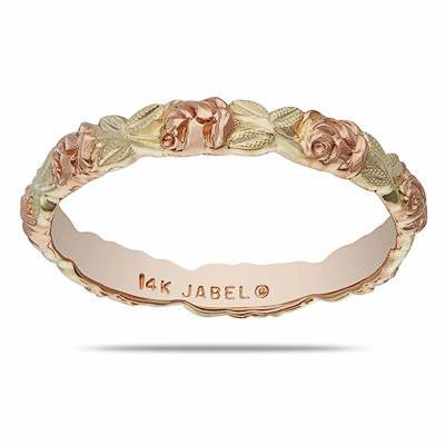 Rose and Leaf Gold Wedding Band - Petite Version – Bella's Fine Jewelers