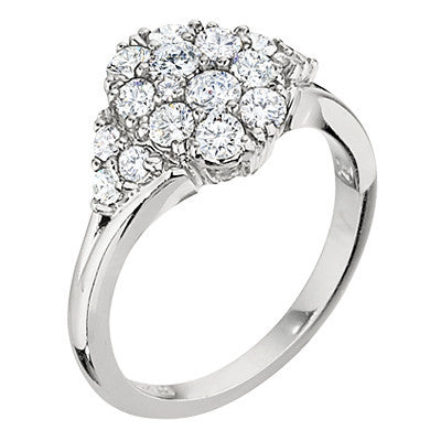 Jabel Oval Diamond Cluster Ring .93CTW – Bella's Fine Jewelers