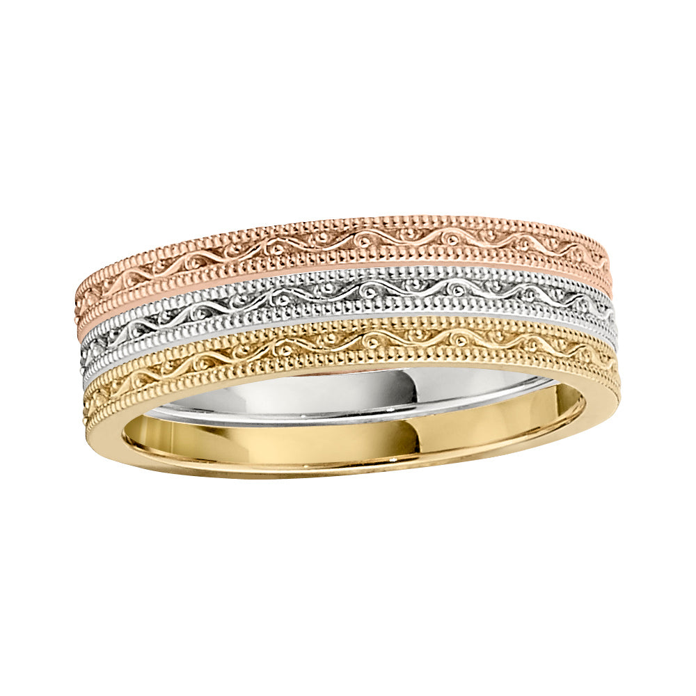 Stackable Vintage Rose Gold Wedding Band – Bella's Fine Jewelers
