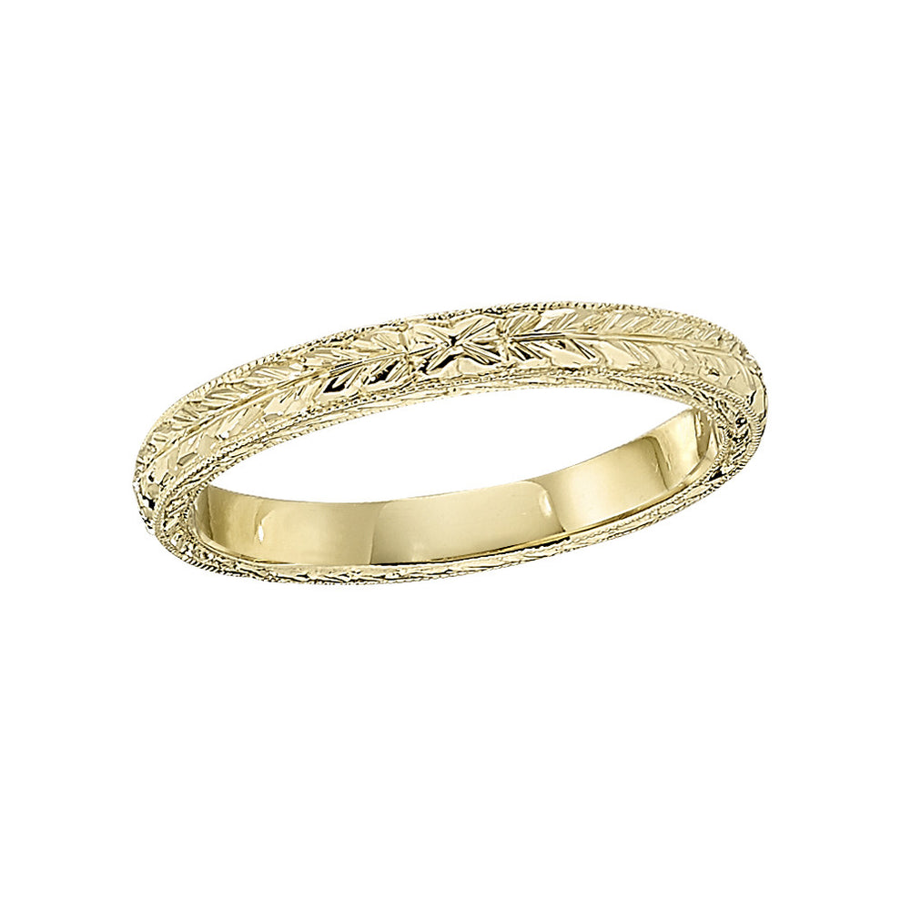 Vintage Style Hand Engraved Gold Band – Bella's Fine Jewelers